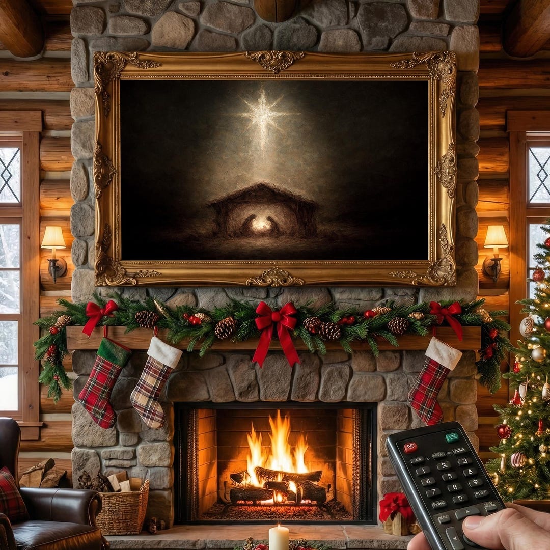 Samsung Frame TV Modern Holy Family Art Print | Abstract Nativity Scene ...