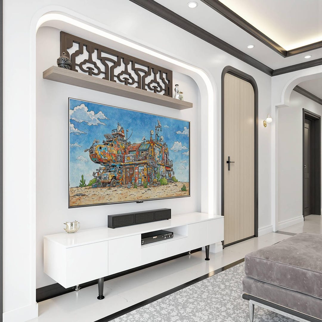 Post Apocalyptic Airplane | Post-apocalyptic Art | Watercolor Tv Frame ...