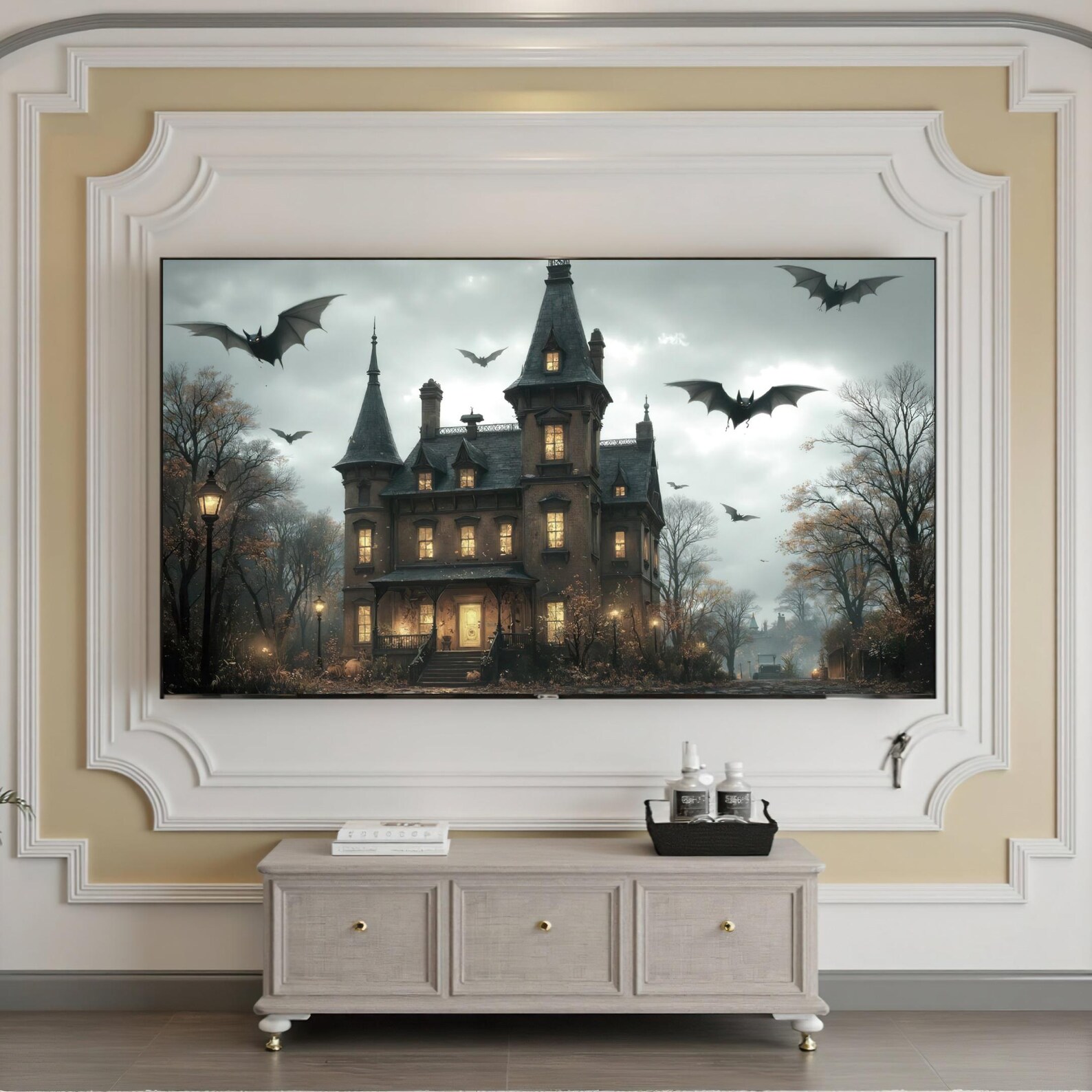 Haunted House Frame Tv Art | Halloween Wall Art | Samsung Frame Tv Art ...