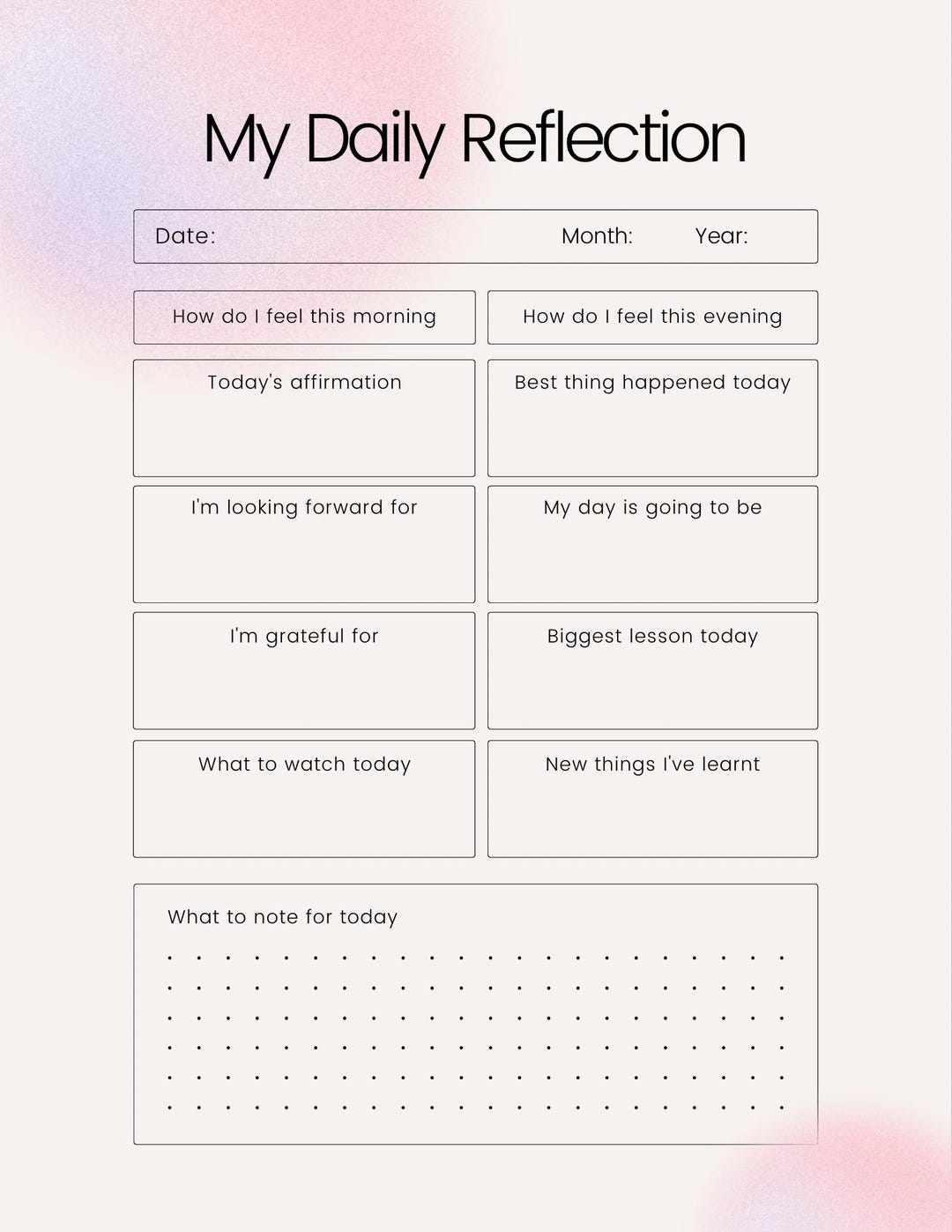 Daily Reflection Journal - Etsy