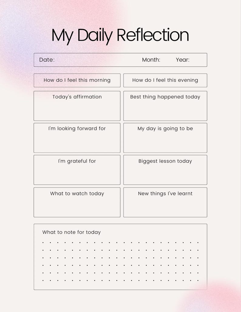 Daily Reflection Journal - Etsy