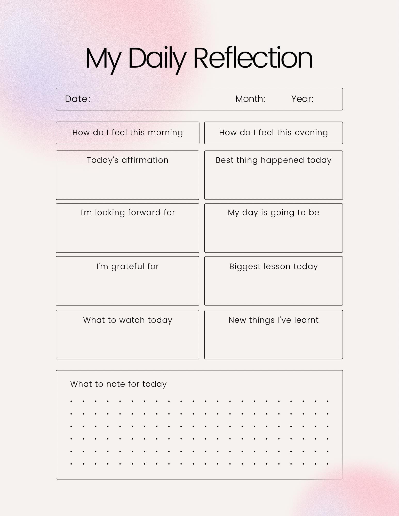 Daily Reflection Journal - Etsy