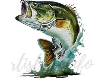 Bass Watercolor | Etsy
