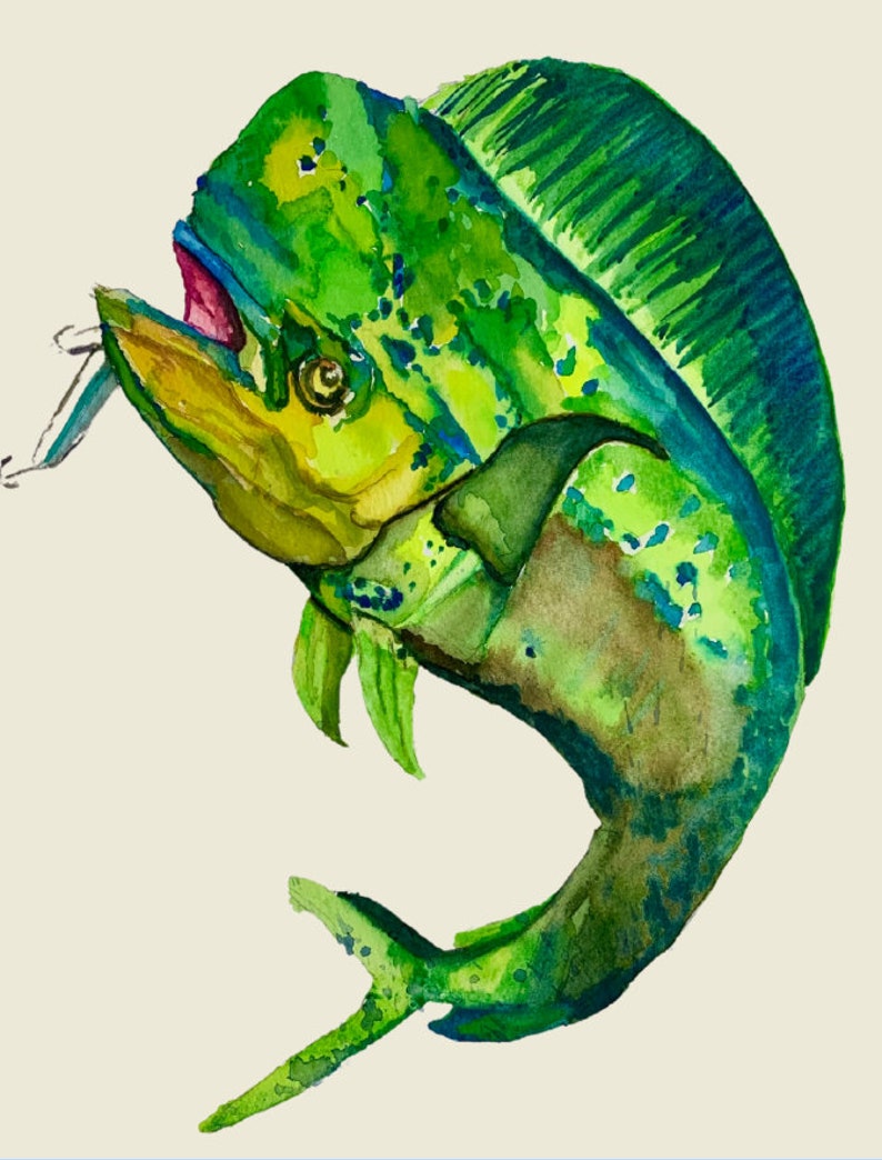 High Resolution Digital Image Download of My Watercolor Painting "mahi ...