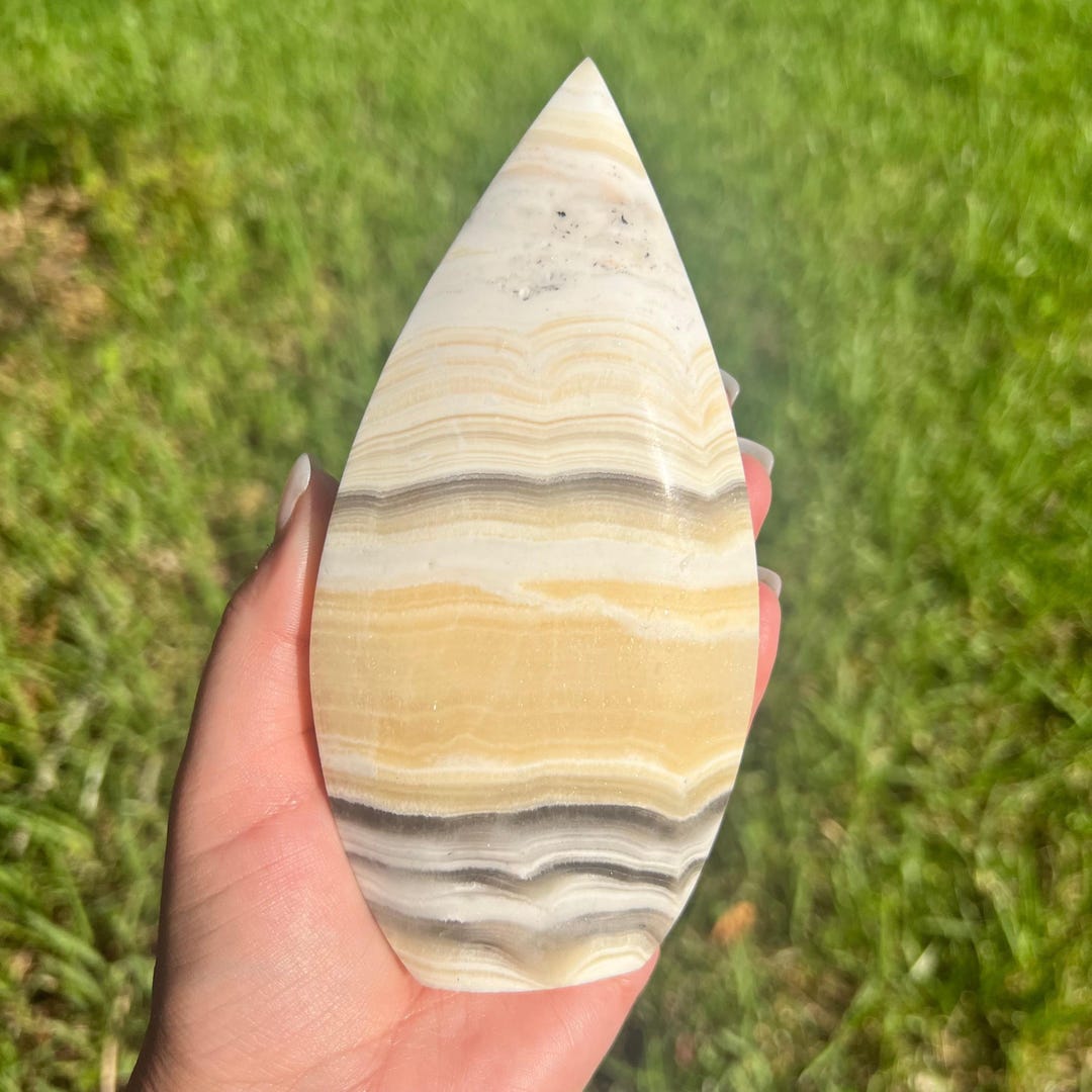Banded Yellow Calcite Crystal Tower, Large Statement Piece - Etsy