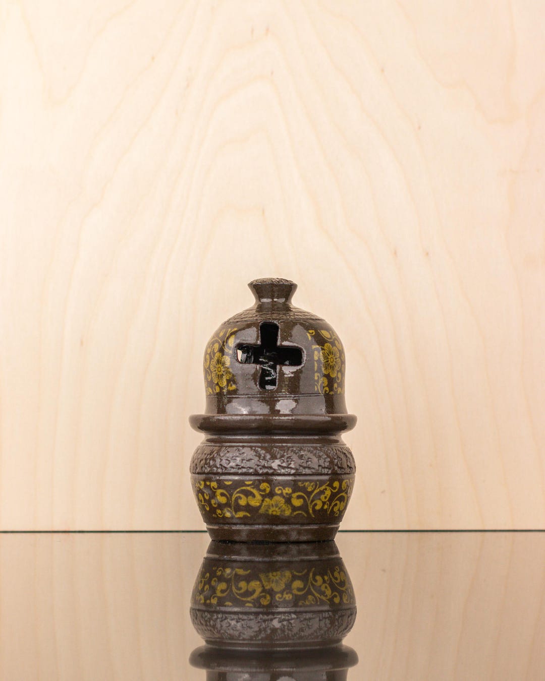 Handmade Ceramic Oil Lamp With Floral High-temperature Decals - Etsy