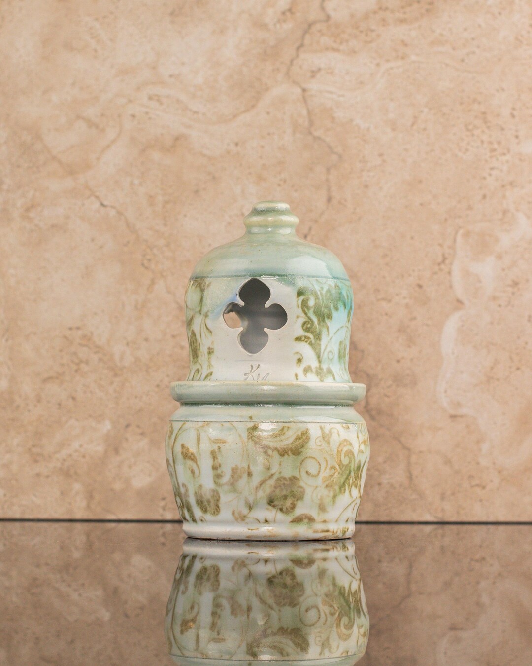 Handmade Ceramic Christian Oil Lamp With High-temperature Decals - Etsy