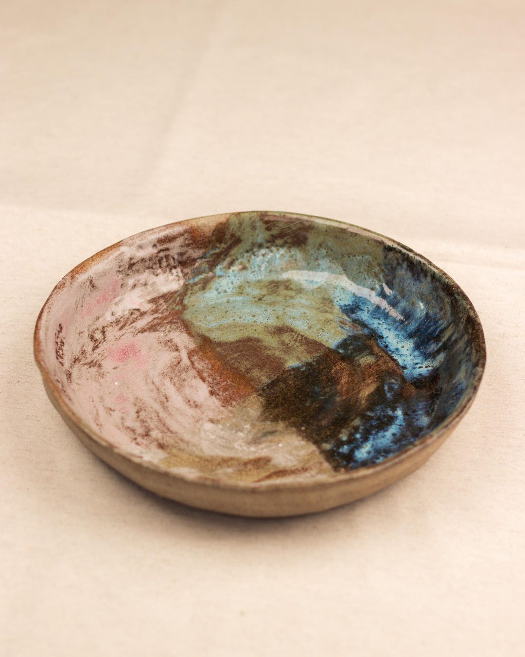 Rustic Handmade Stoneware Bowl - Ceramic Salad Bowl, Pasta Plate, or ...