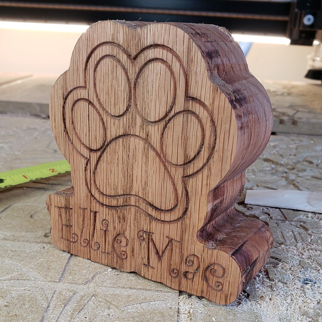 Pet Memorial Hardwood Paw Print Keepsake, Customized Remembrance for ...