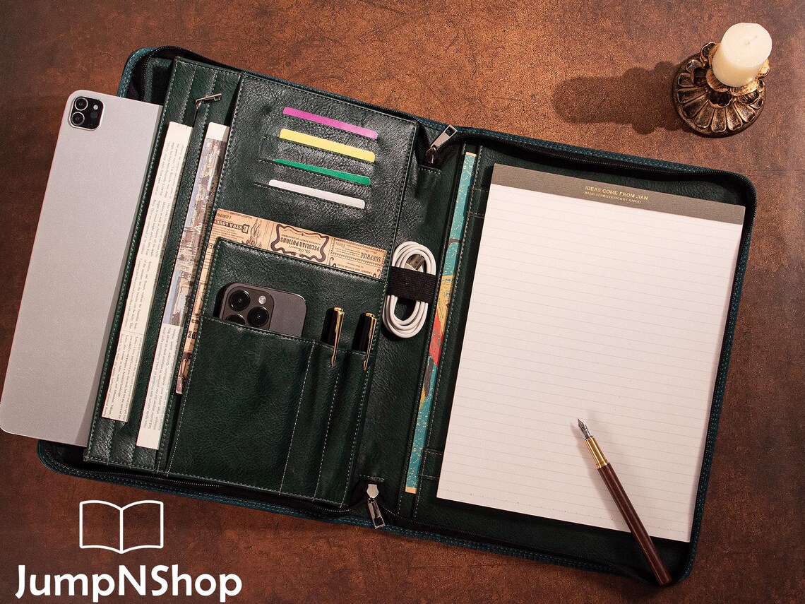 Personalized Leather Padfolio, Custom Leather Portfolio for Men ...