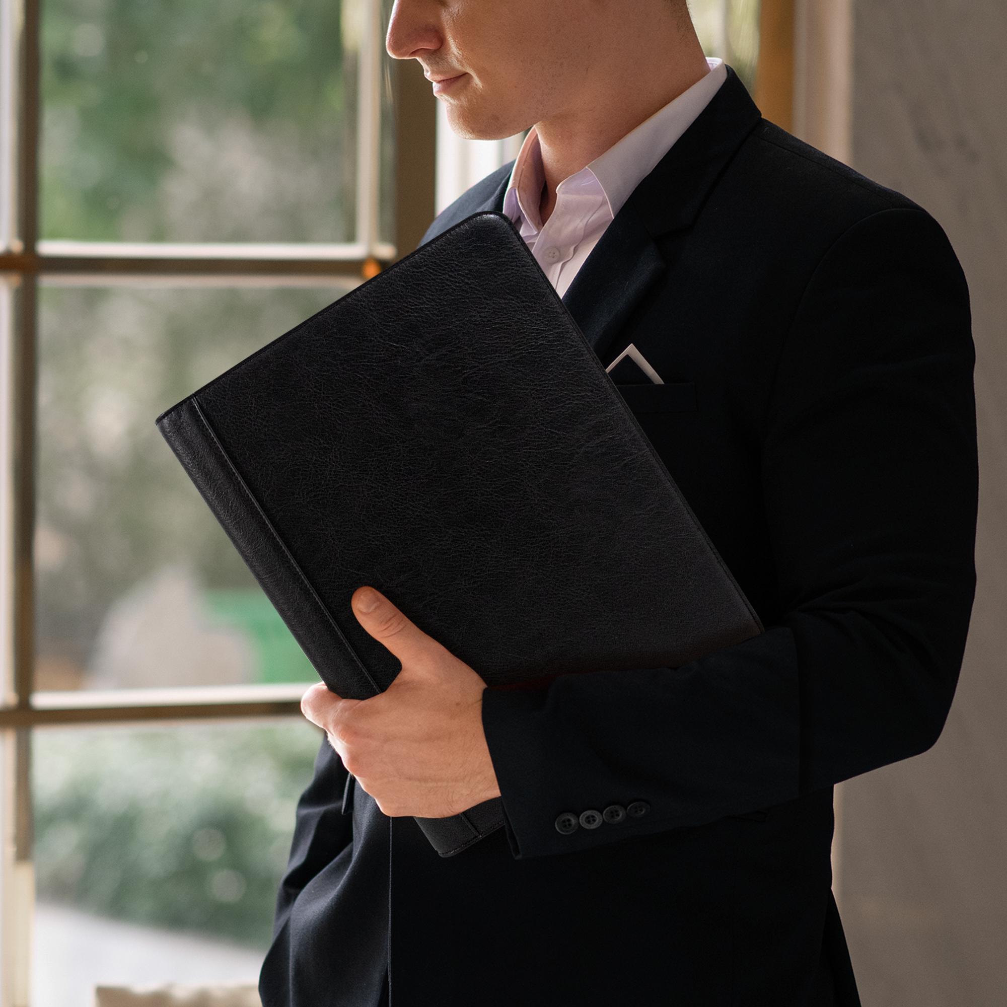 Personalized Padfolio With Name/logo,vintage Black Leather Portfolio ...