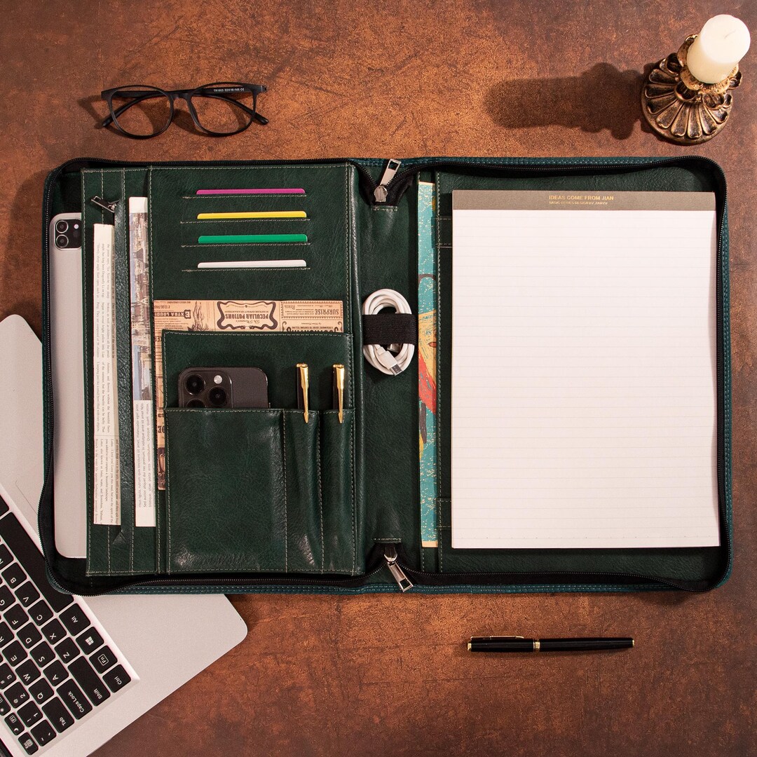 Personalized Leather Padfolio, Custom Leather Portfolio for Men ...