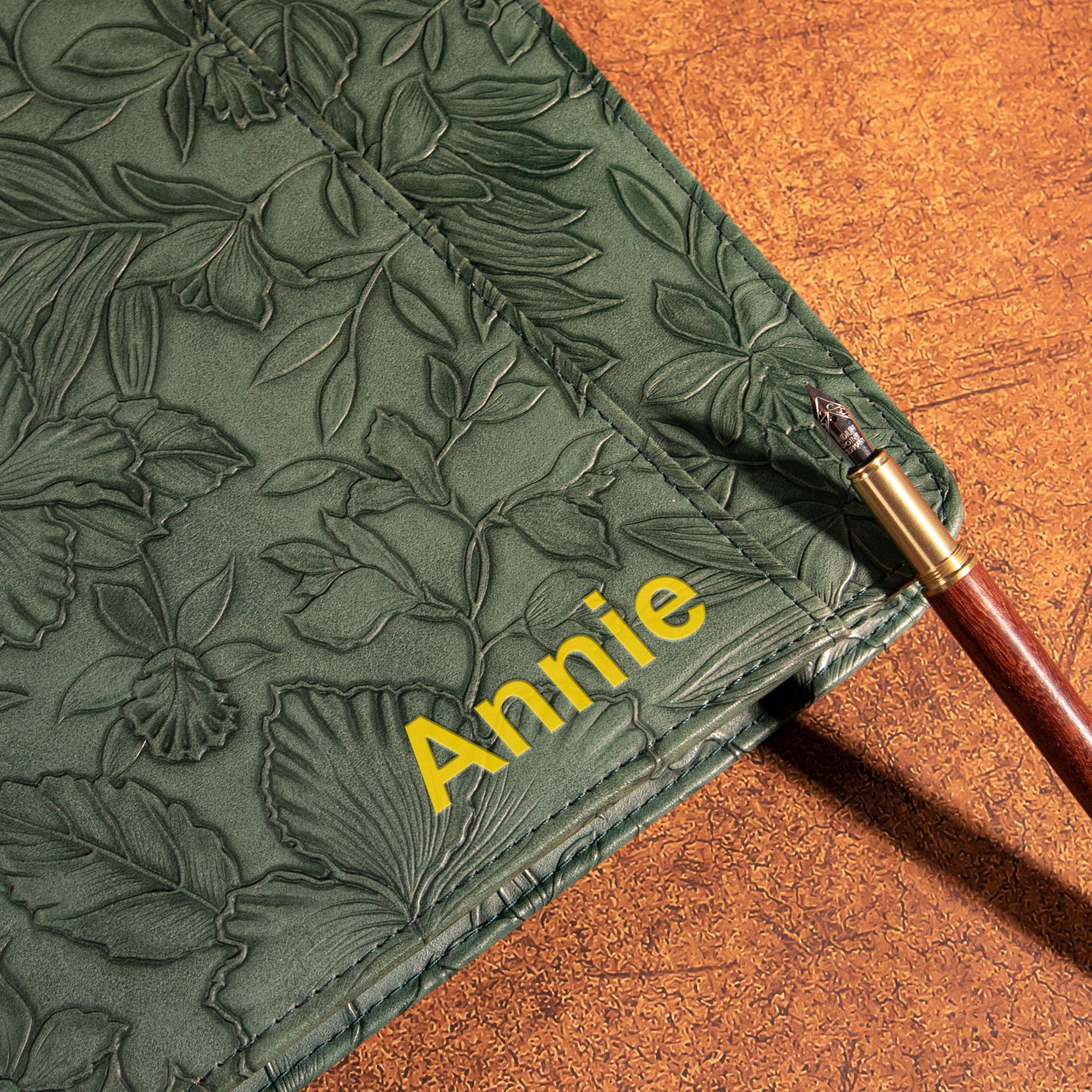 Personalized Leather Portfolio for Women, A4 Custom Journal Cover ...