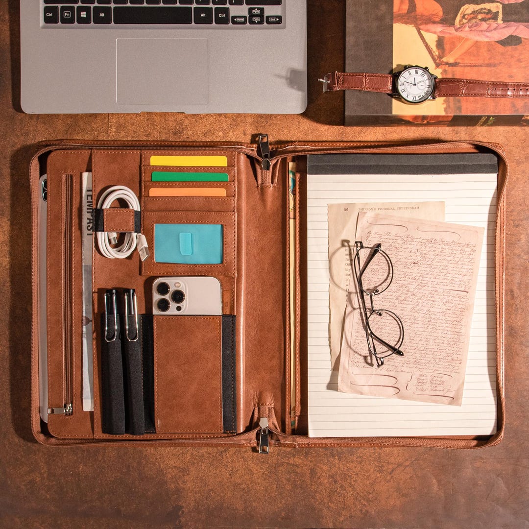 Personalized Vegan Leather Portfolio, A4 Custom Journal Cover, Custom ...