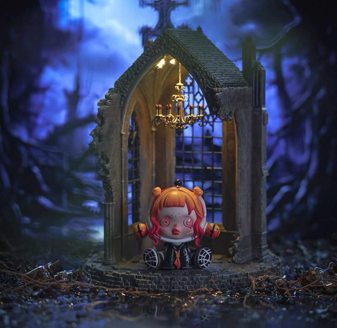 Gothic Ruins Mini Monastery Diorama LED Night Light Dollhouse Scene 1 ...