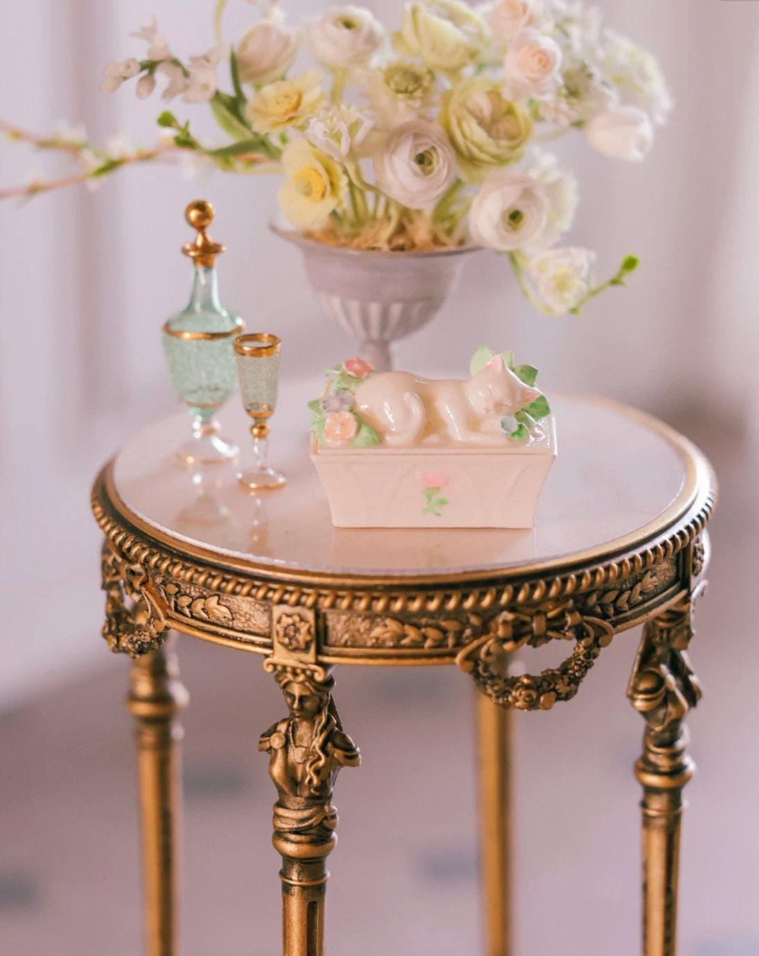 Luxury 1:6 Scale Miniature Round Side Table | French Rococo Style - Etsy