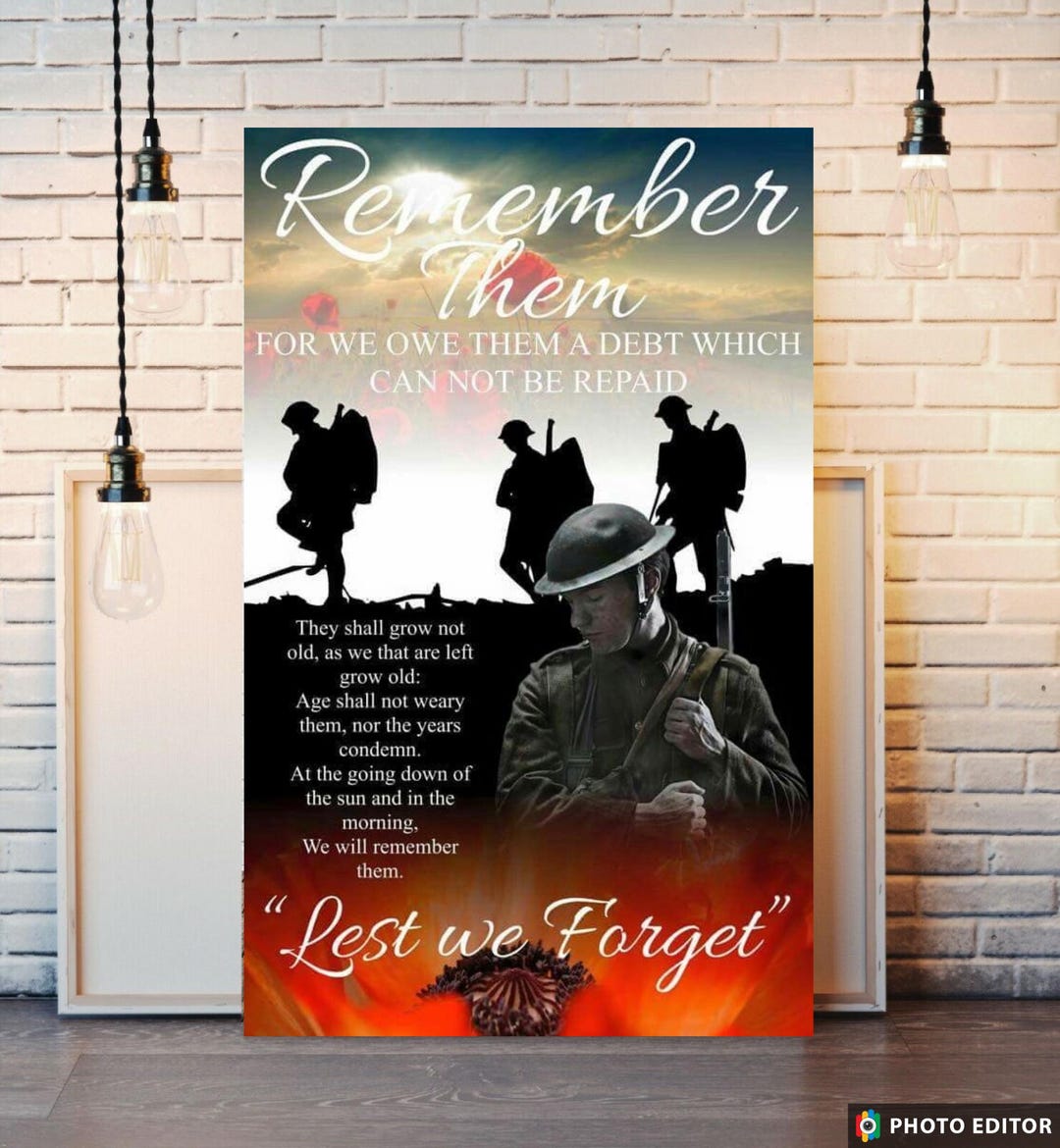 Lest We Forget Tommy Soldier War Hero Canvas Print Poster Artwork - Etsy