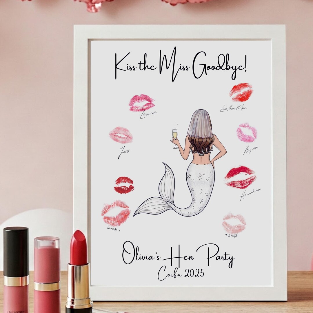 Personalized Last Splash Bachelorette Poster: Kiss the Miss Goodbye ...
