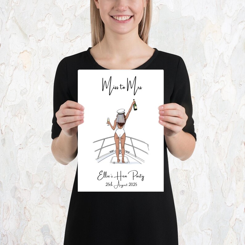 Personalised Last Sail Before Veil Kiss the Miss Goodbye Poster ...