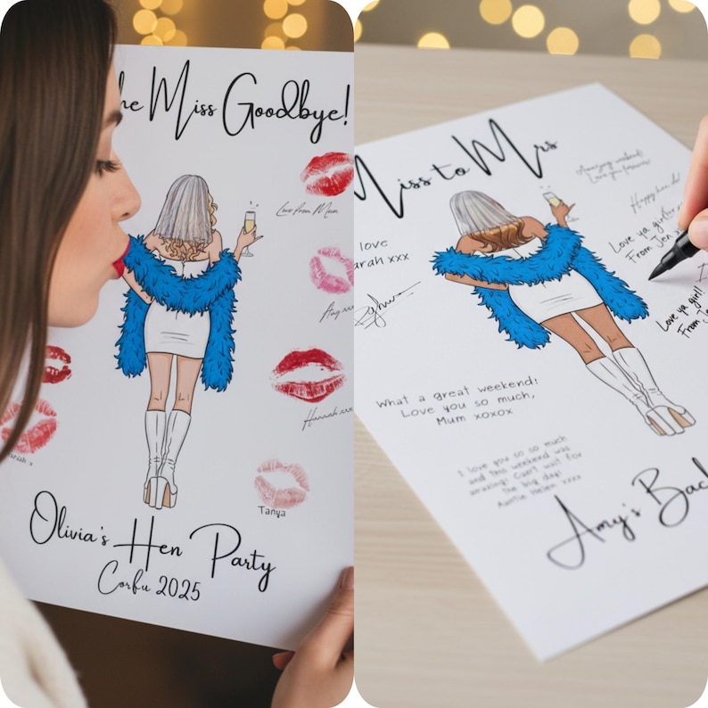 Personalised Mamma Mia Kiss the Miss Goodbye Hen Do Poster: ABBA ...