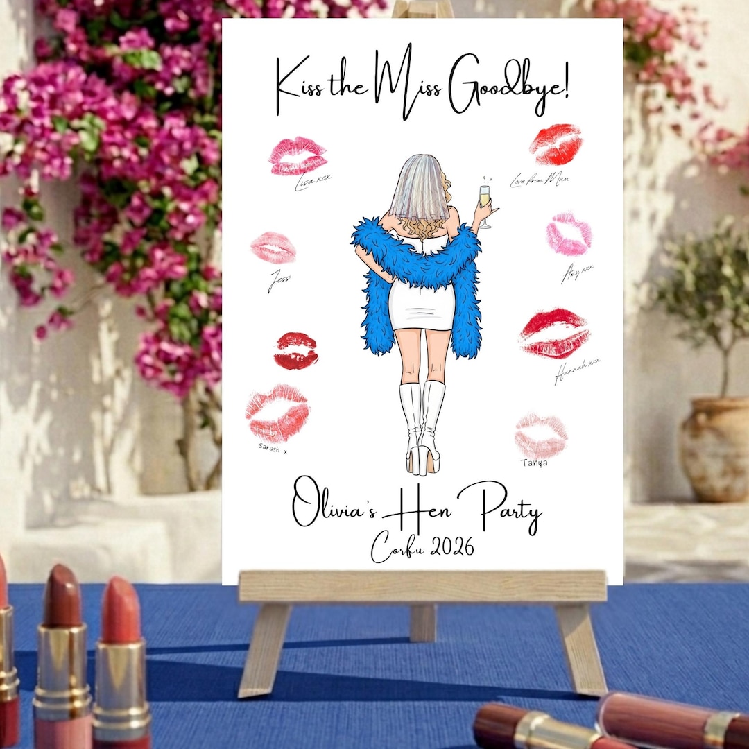 Personalised Mamma Mia Kiss the Miss Goodbye Hen Do Poster: ABBA ...