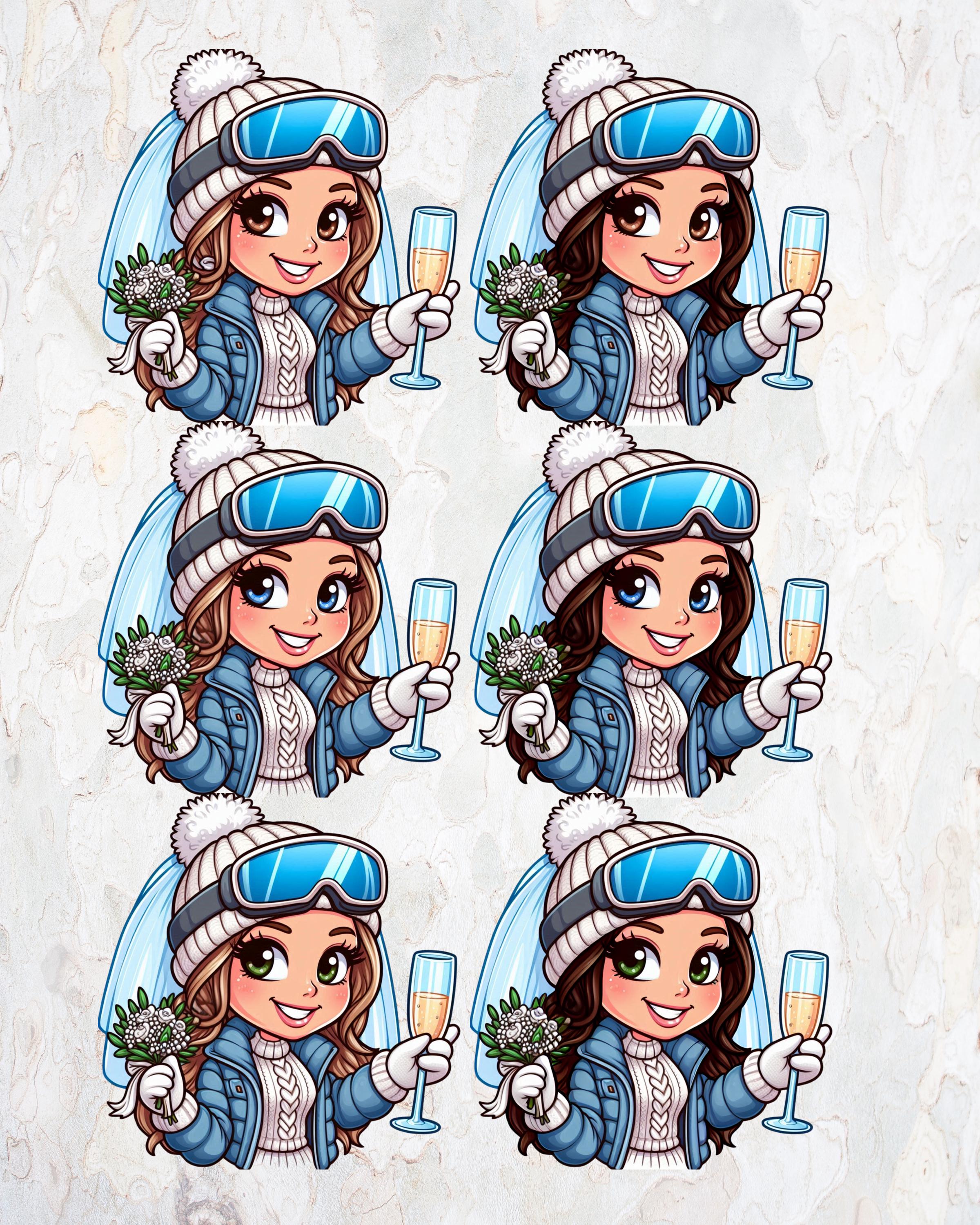 Personalized Skiing Bachelorette Logo | Bride Hen Party Graphic ...