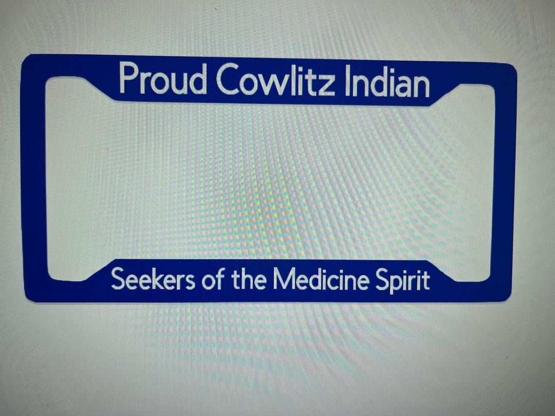 Blue Cowlitz Native's License Plate Frame - Etsy