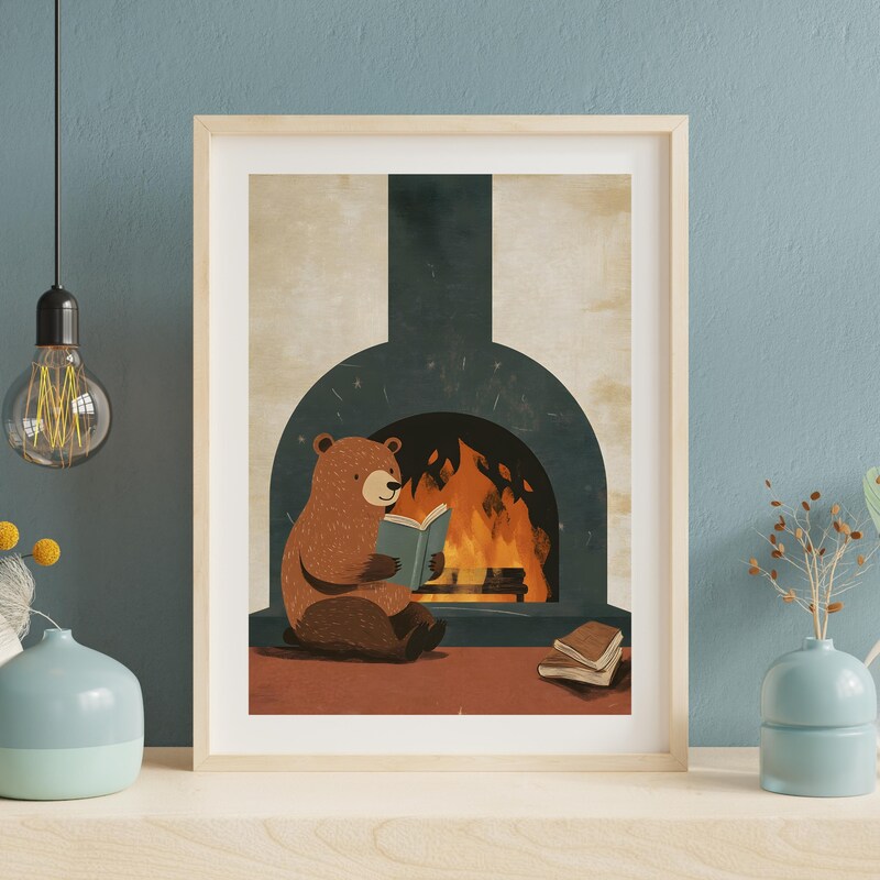 Fireplace Poster - Etsy
