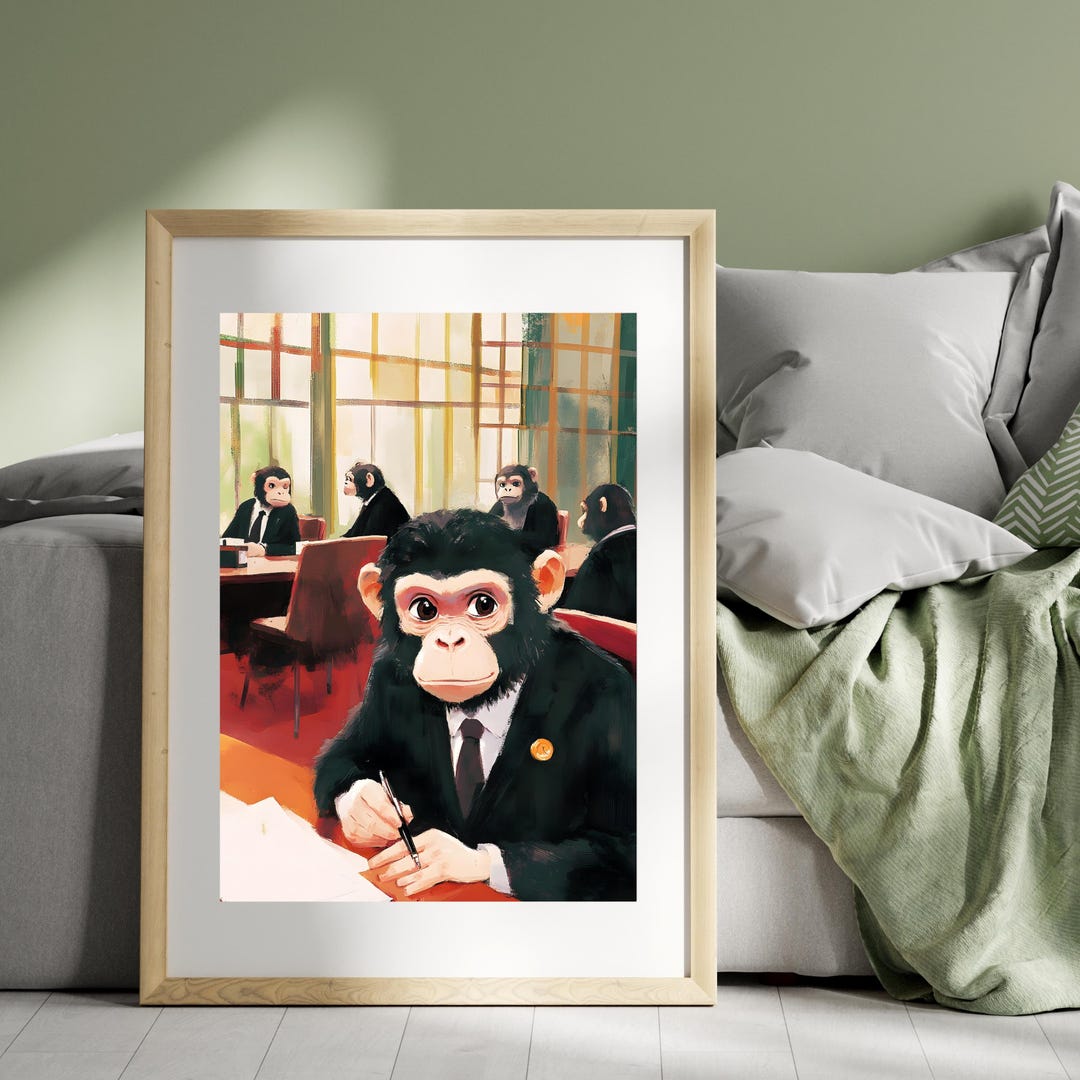 Monkey Business Conference Poster | Funny Corporate Monkey Wall Art ...