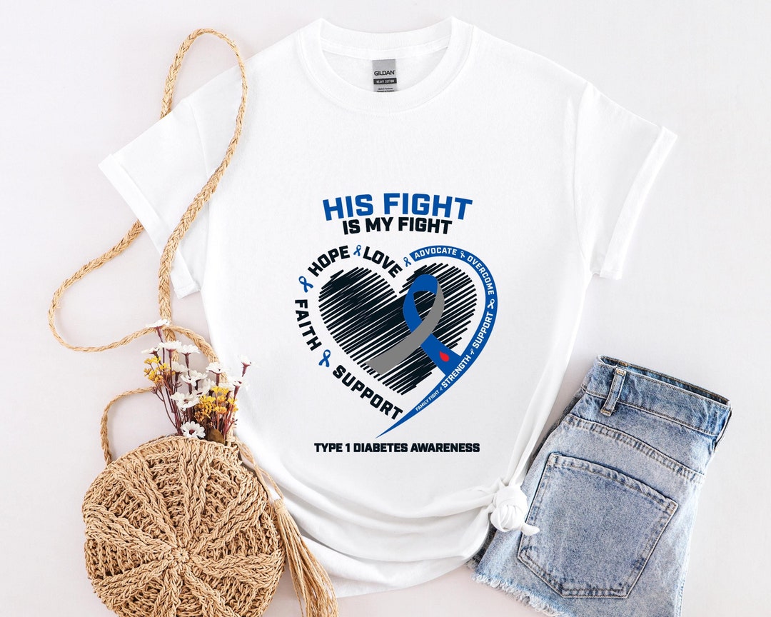 Type 1 Diabetes Awareness Tee: Blue Ribbon T1D Shirt - Etsy