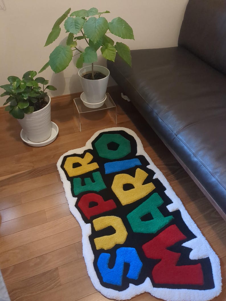 Custom Rug 3D Mario Inspired Logo Rug - Etsy