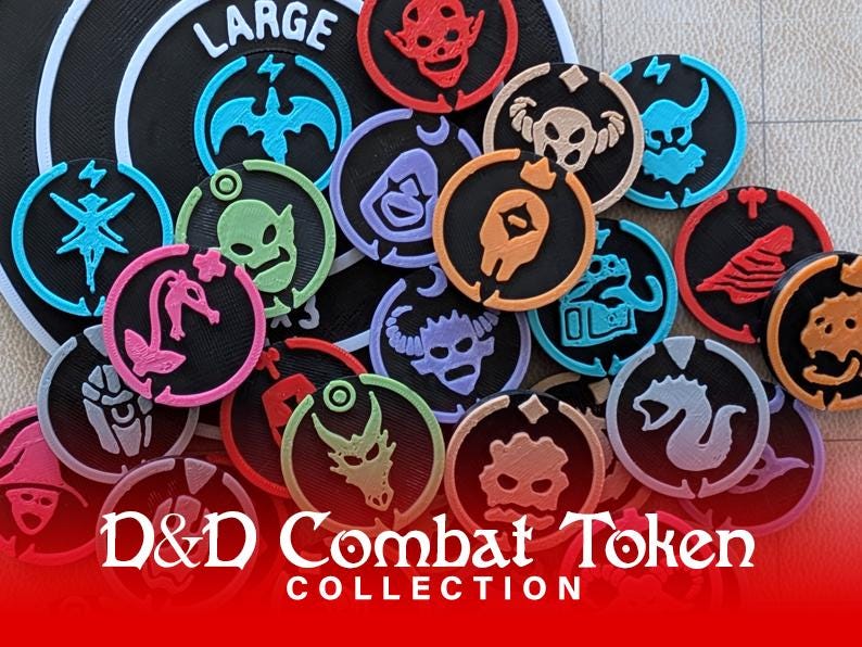 Combat Token Collection (for Use Alongside Minis for D&D, Pathfinder ...