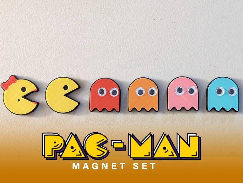 Pac-man Magnets: Retro Arcade Decor With Googly Eyes - Etsy