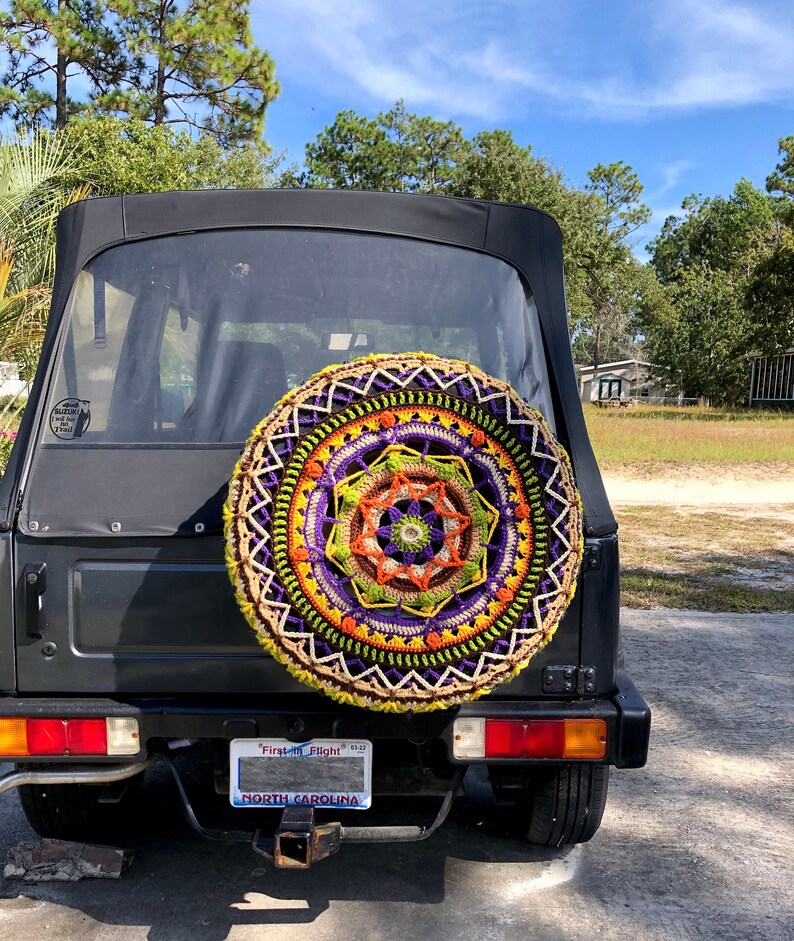 Namaste Mandala Crochet Tire Cover: up to 31" - Etsy