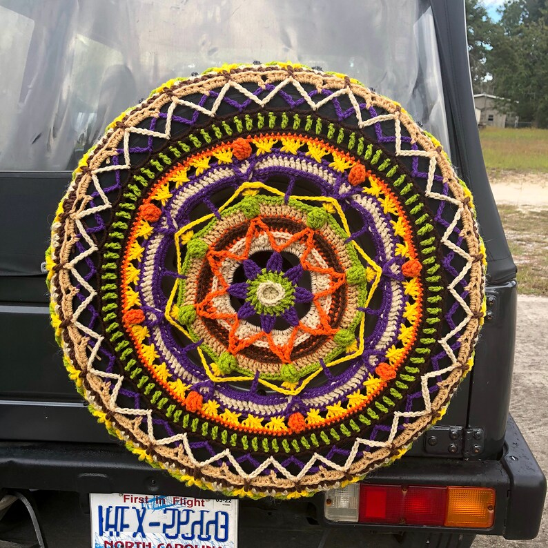 Namaste Mandala Crochet Tire Cover: up to 31" - Etsy