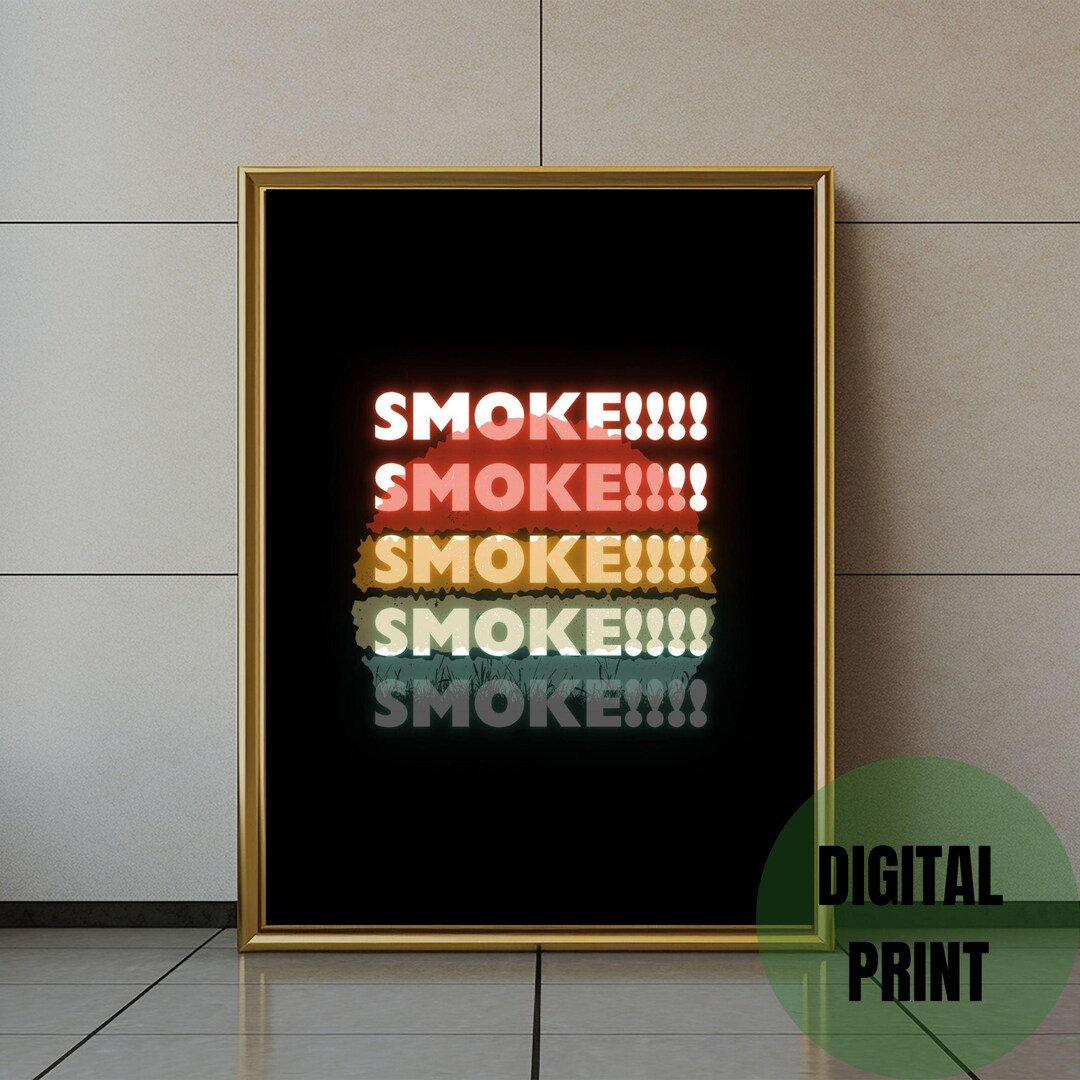Neon Smoke Print - Etsy