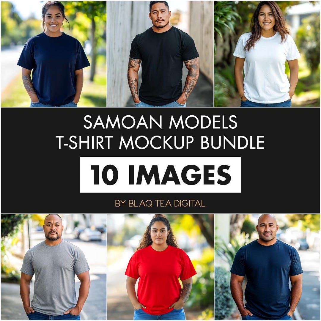 Samoan Models T-shirt Mockup, Samoan Women Shirt Mockup, Samoan Men ...