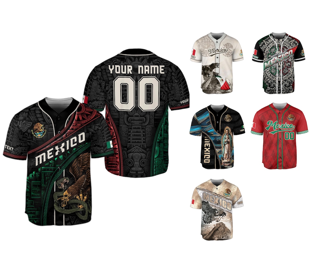Personalized Mexico Baseball Jersey, Custom Name Mexico Jersey Gift for ...