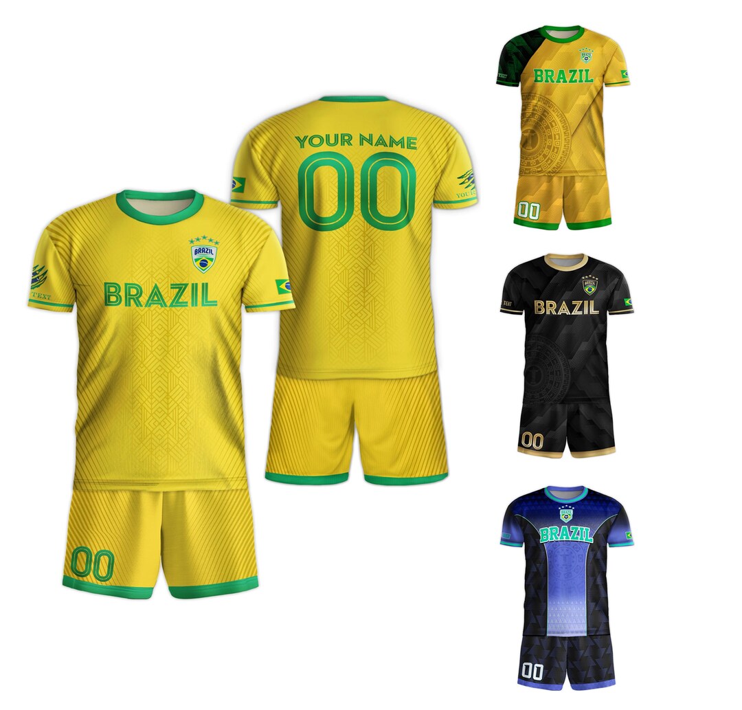 Personalized Brazil Soccer Jersey 2024, Custom Name Brazilian Soccer ...