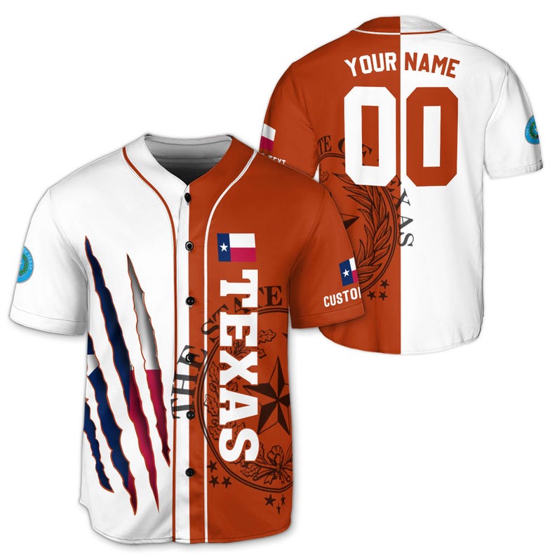 Personalized Texas Baseball Jersey, Custom Name Number Texas Baseball ...