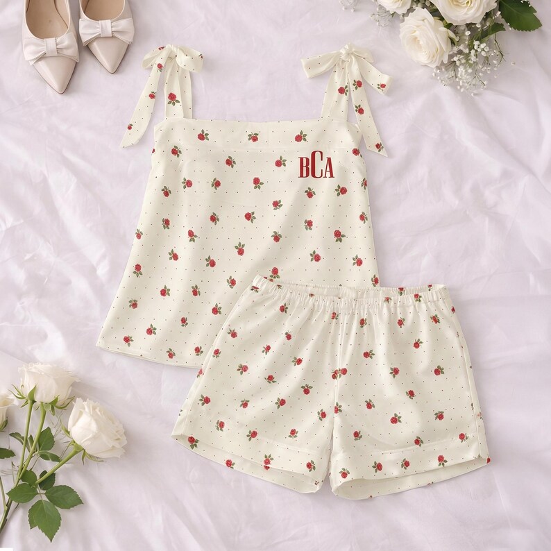 Custom Name Bridesmaid Satin Camisole Set, Matching Pjs Bachelorette ...