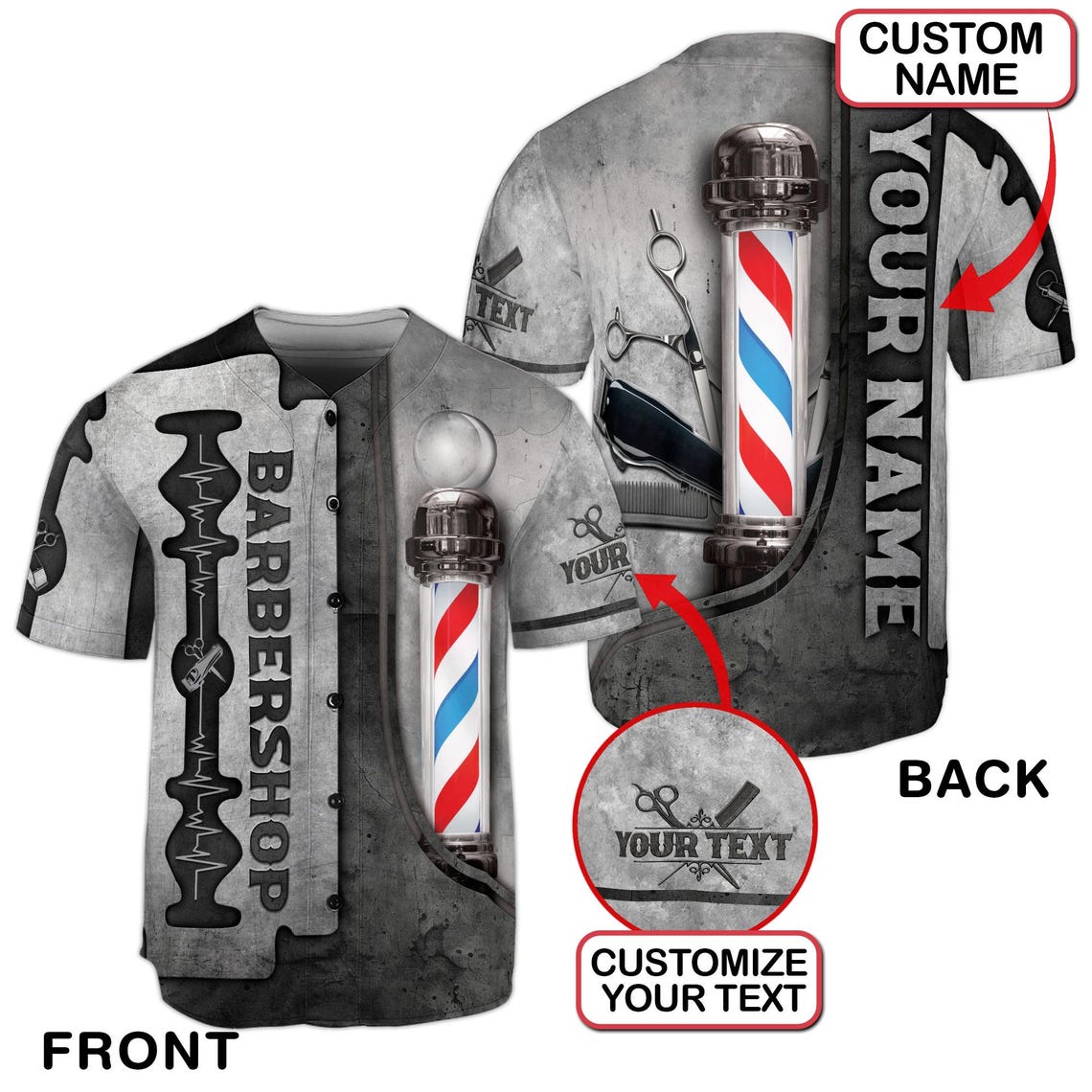 Barber Shirts for Men, Barber Baseball Jersey, Barber Jackets for Men ...