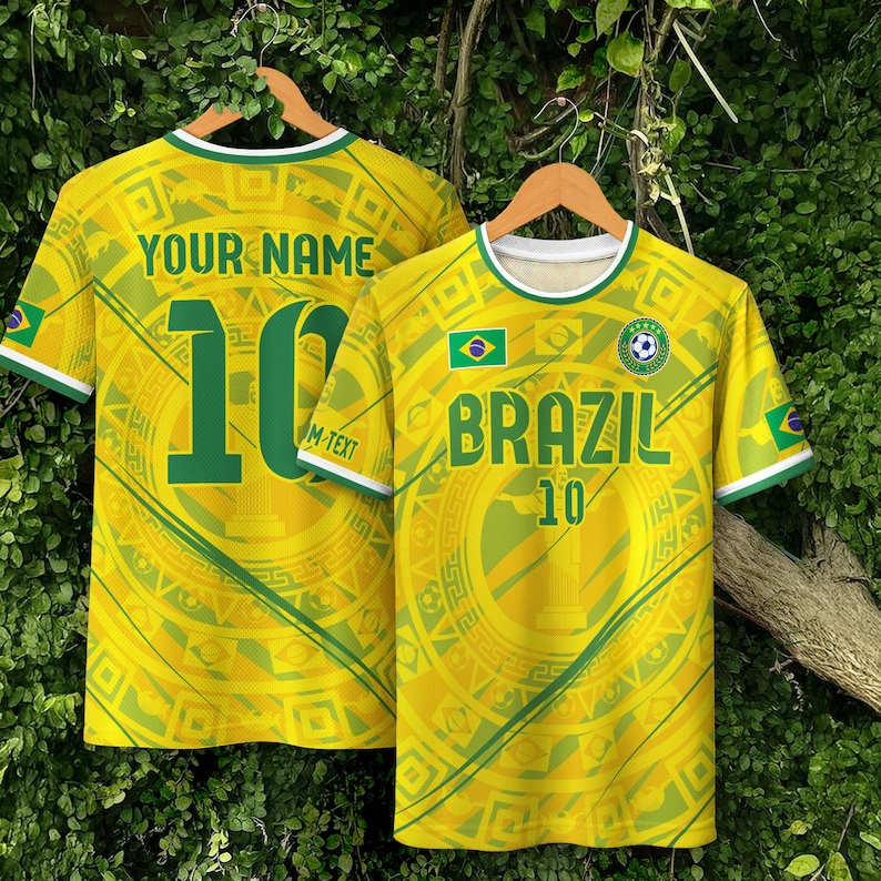 Personalized Brazil Soccer Jersey 2026, Custom Name Brazilian Soccer ...