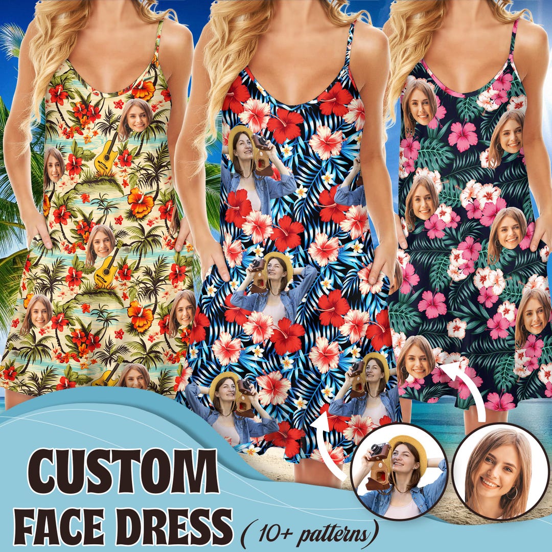 Custom Dress With Face, Personalized Aloha Hawaiian Dress With Face ...