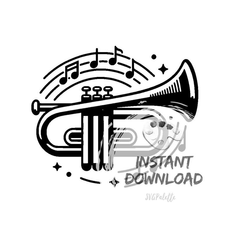 Trumpet With Music Notes SVG Bundle - Etsy