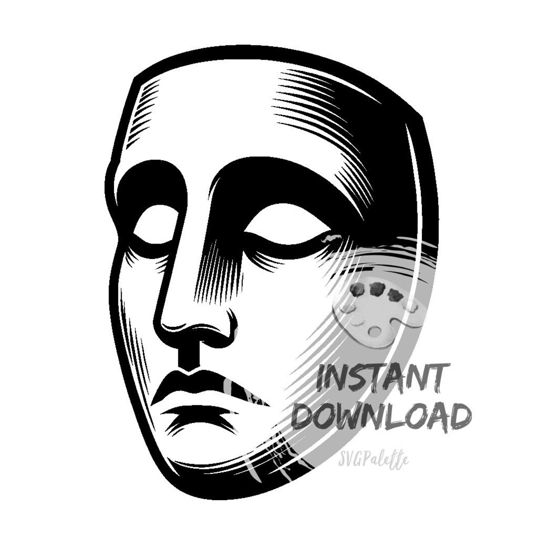Tragedy Mask SVG Bundle - Etsy