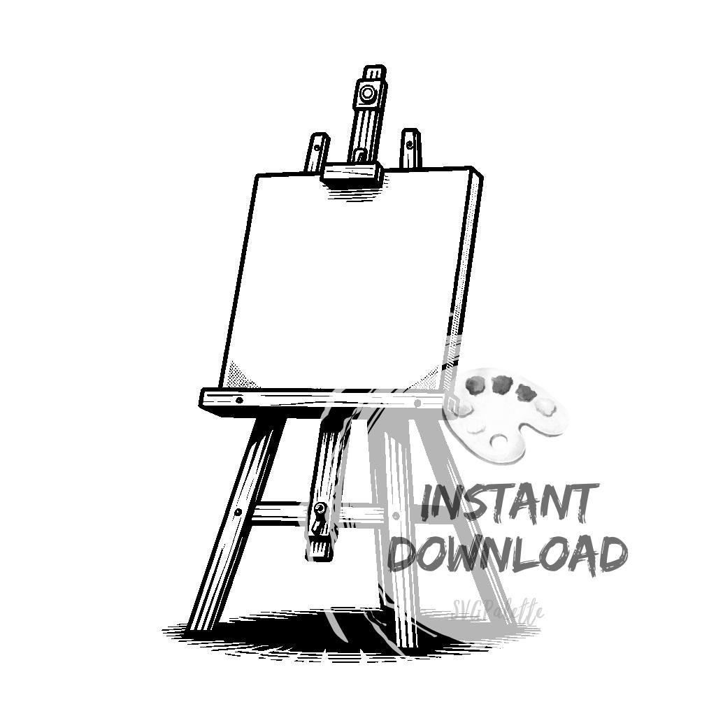 Easel With Blank Canvas SVG Bundle - Etsy