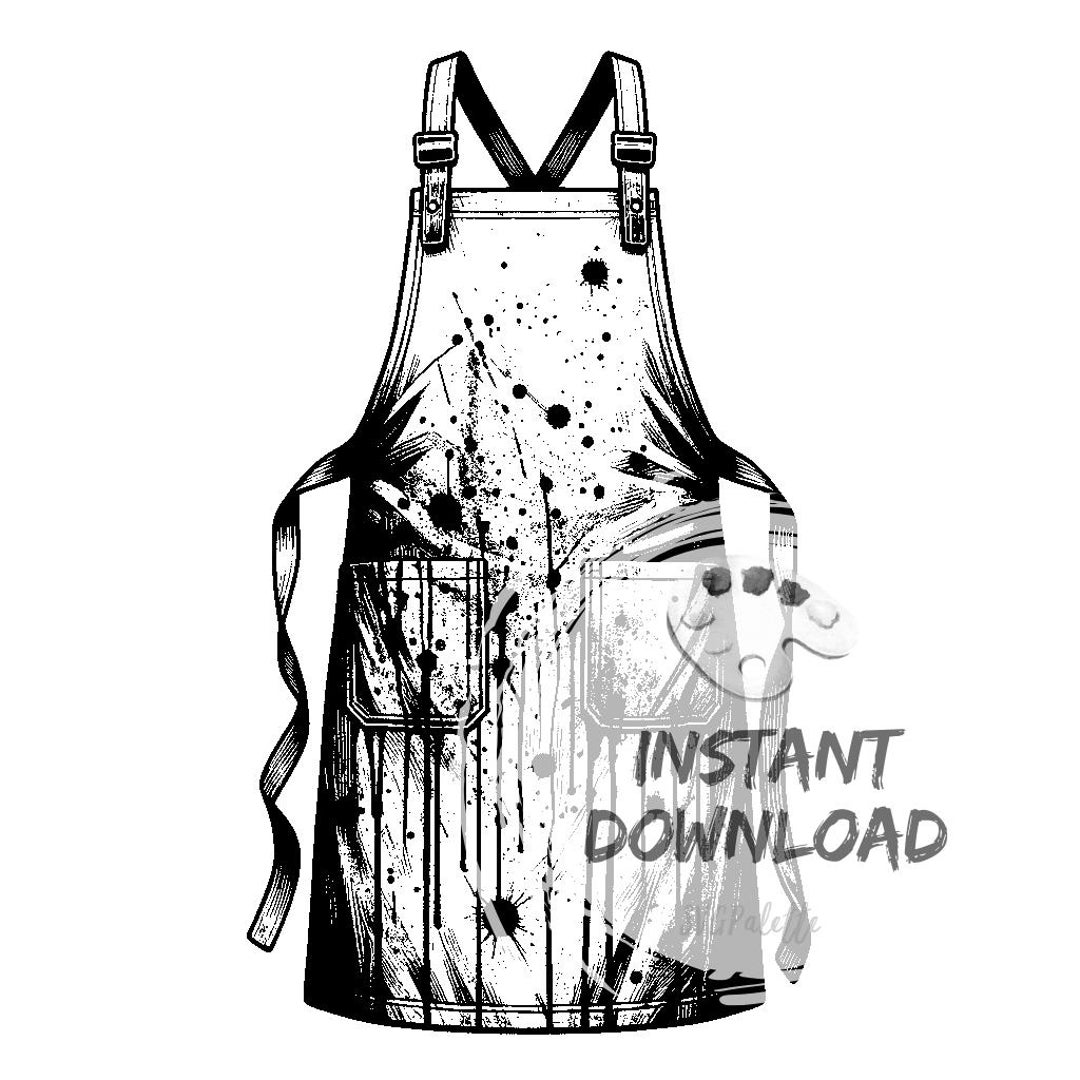Apron With Paint Stains SVG Bundle - Etsy