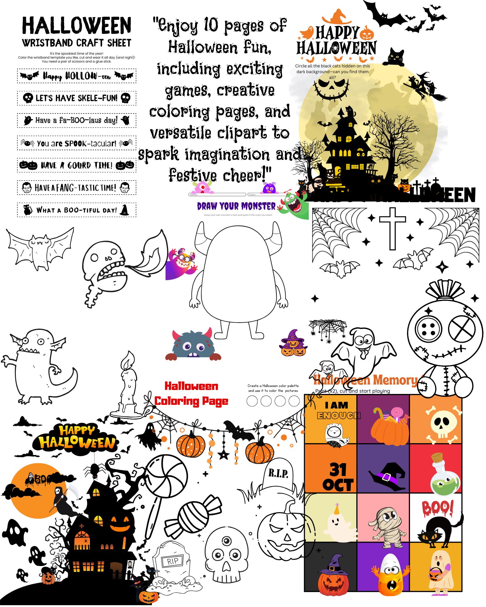 Halloween Printable Activity Bundle Book for Kids - Etsy