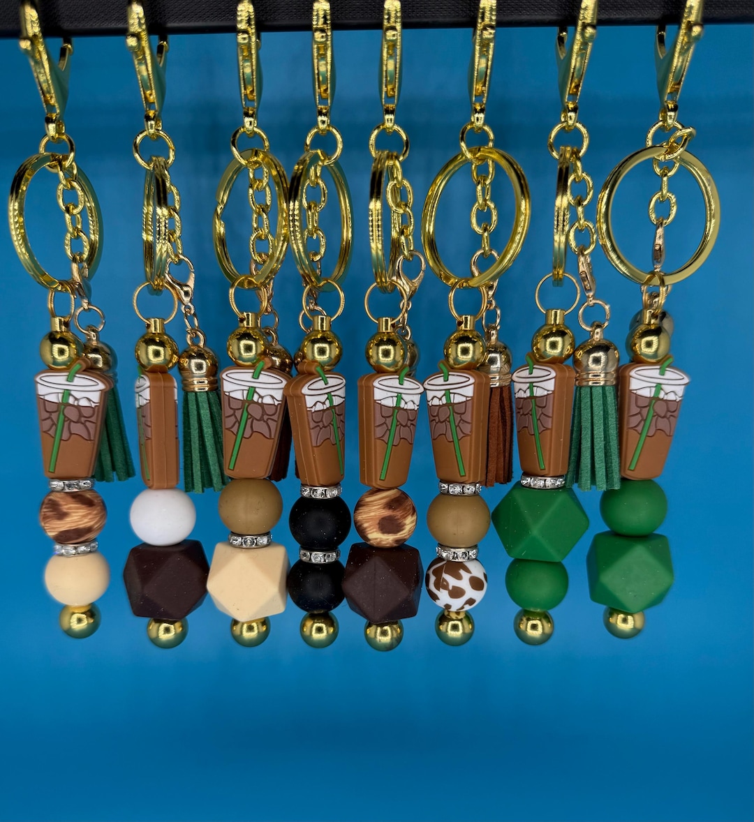 Beaded Coffee Keychains - Etsy
